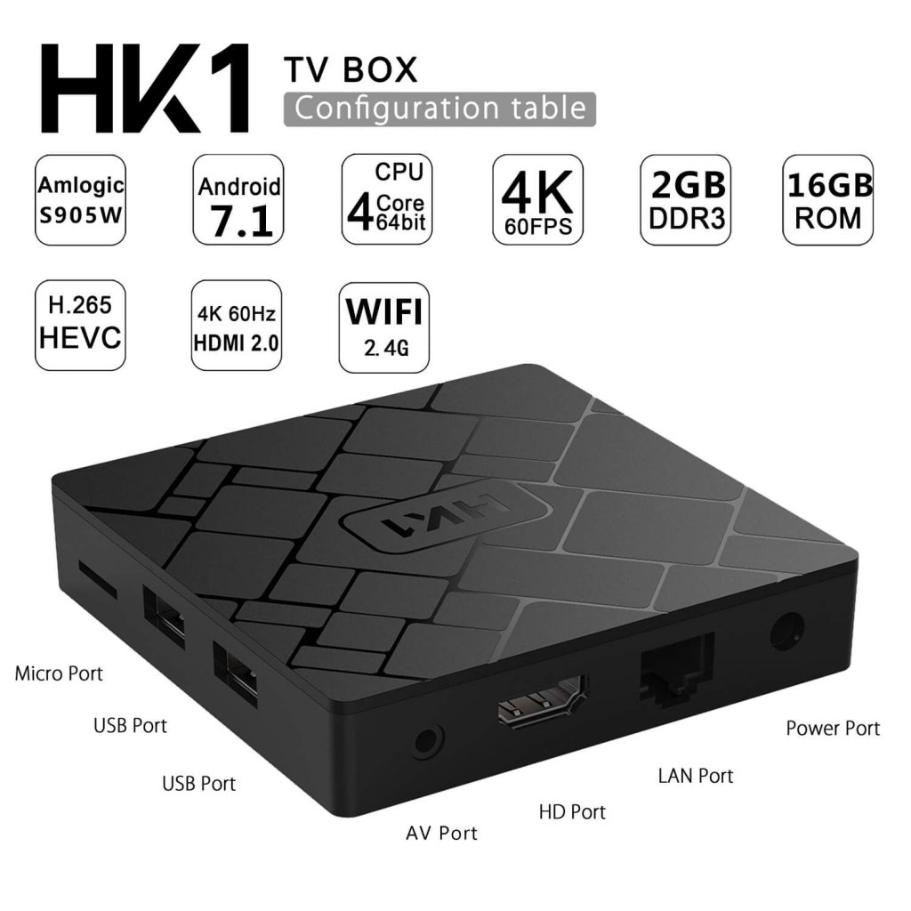 HK1 TV Box Android 7.1 Amlogic S905W 2GB/16GB |HK1 TV Box Android 7.1 ...